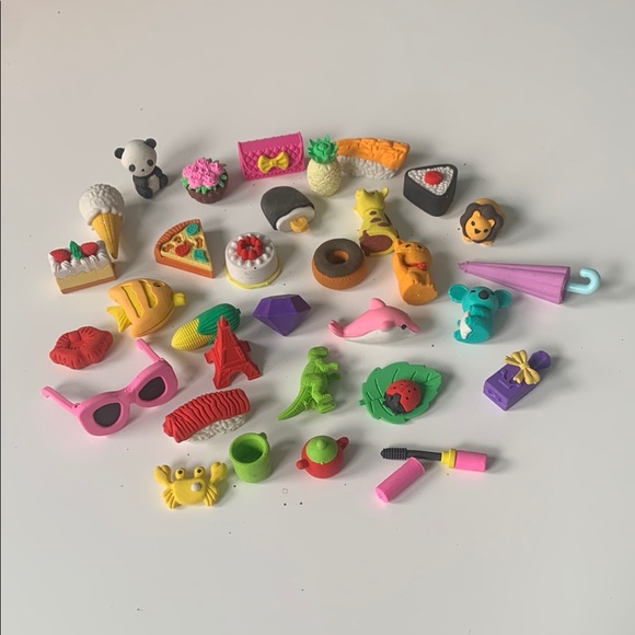 Toys | Huge Novelty Eraser Lot 32 Fun Erasers | Poshmark